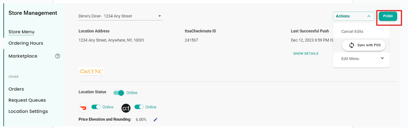 Brink - Menu Management – ItsaCheckmate