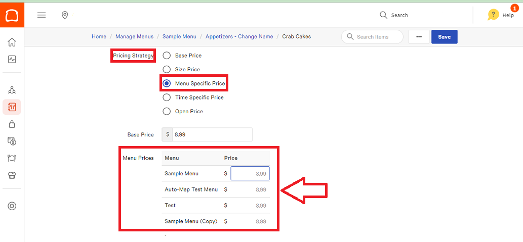How to Set Menu-based Pricing in Toast POS – Checkmate