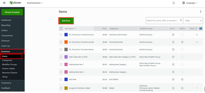 Clover - Menu Management Guide – Checkmate