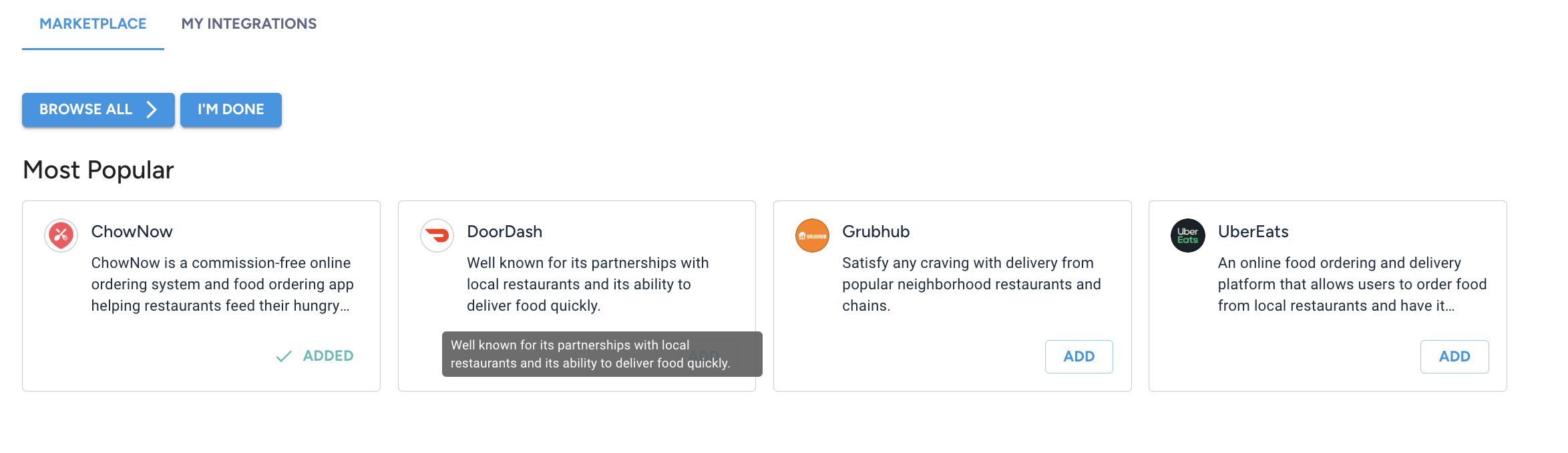 Ordering Platform Setup step in Onboarding – Checkmate