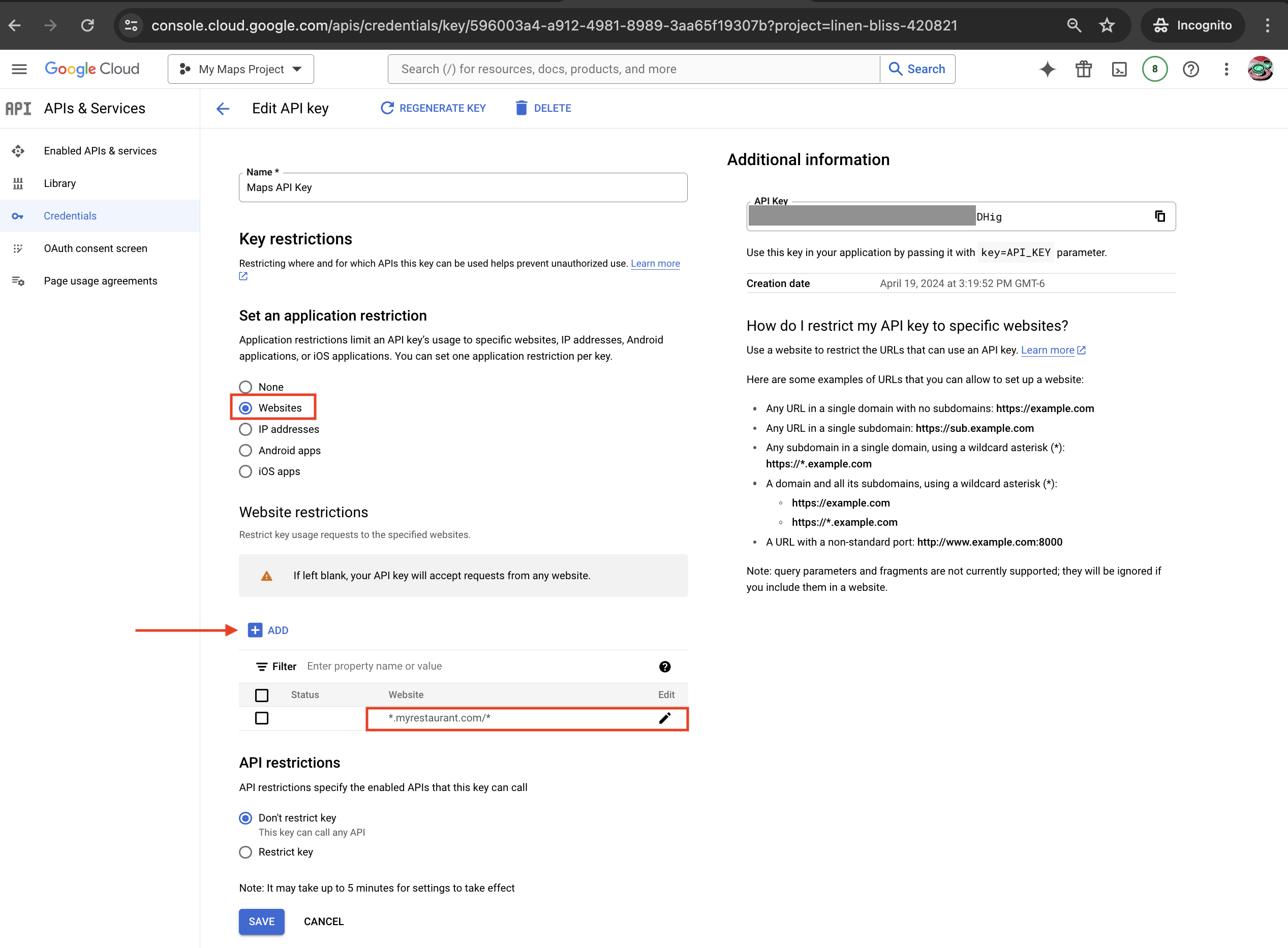 How to set up a Google Maps API Key for Web & Mobile App Ordering – Checkmate