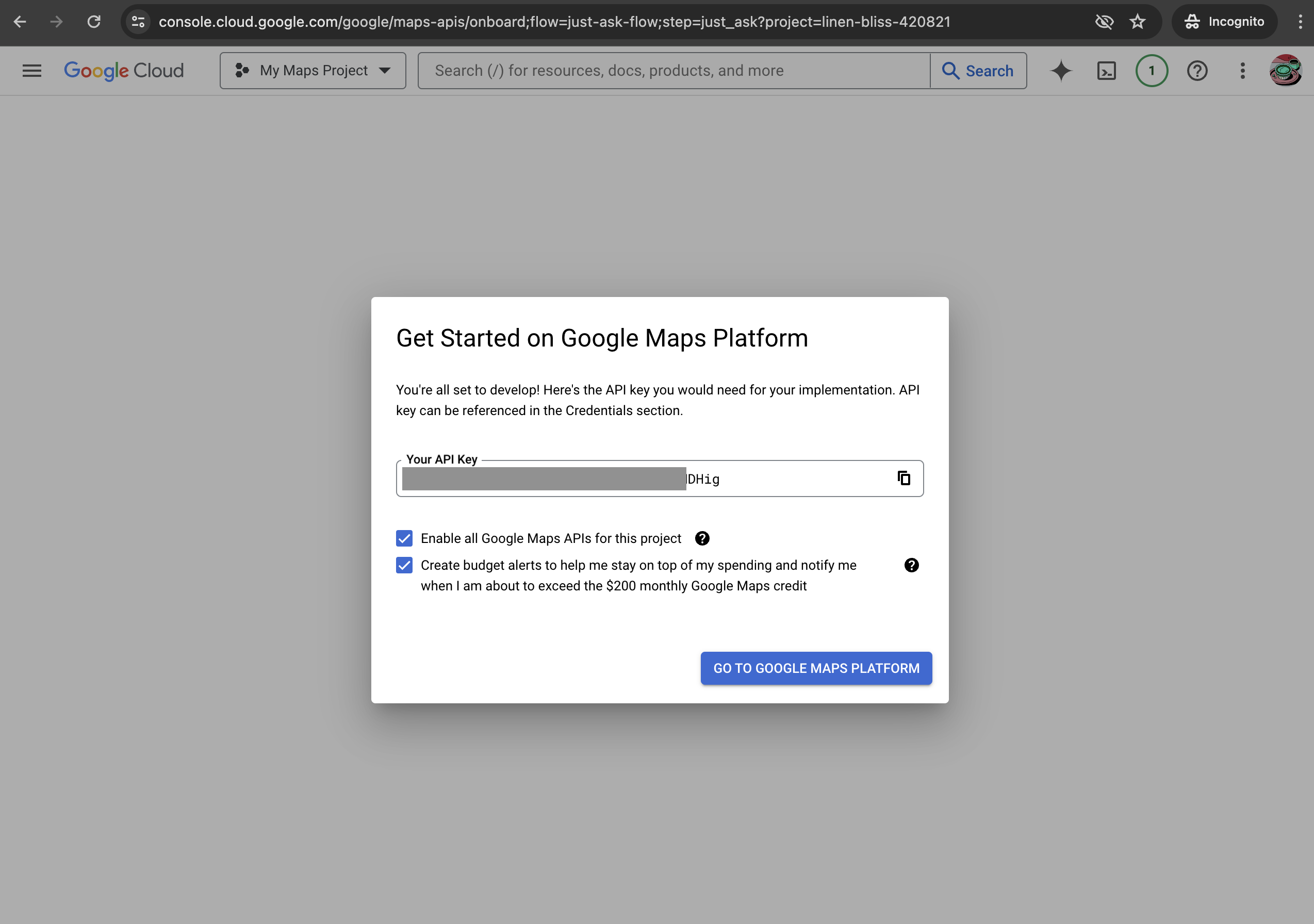 How to set up a Google Maps API Key for Web & Mobile App Ordering – Checkmate