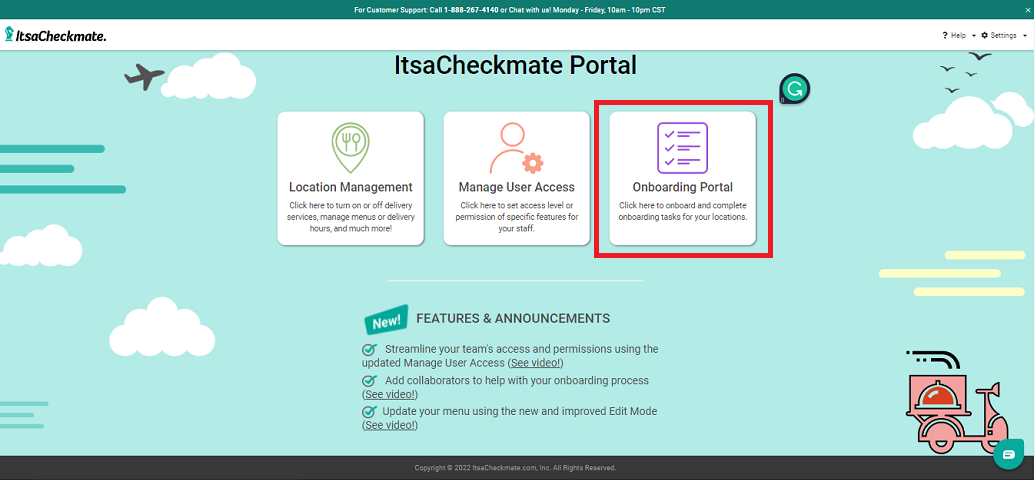 Ordering Platform Setup step in Onboarding – ItsaCheckmate